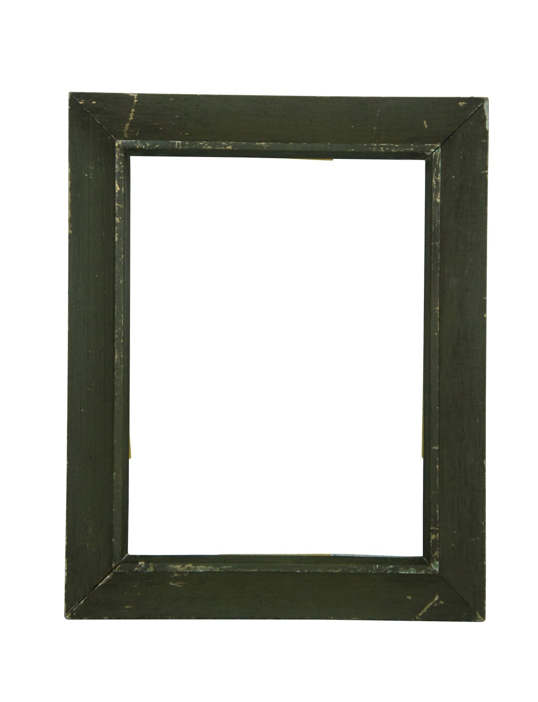 Vintage Olive Green Painted Wood Photo Picture Artwork Frame With Glass ...