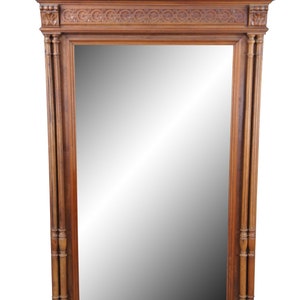 Antique French Renaissance Revival Walnut Overmantel Vanity Mirror 58 ...