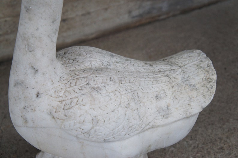 Antique Italian Carved Marble Stone Goose Geese Bird Garden Sculpture ...