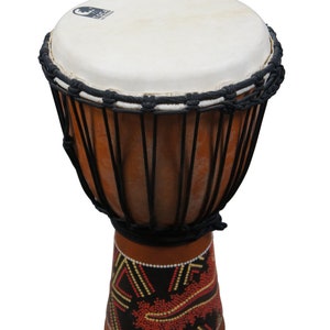 Vintage Toca Hand Percussion Djembe Drum Painted Folk Art Gecko Lizard ...