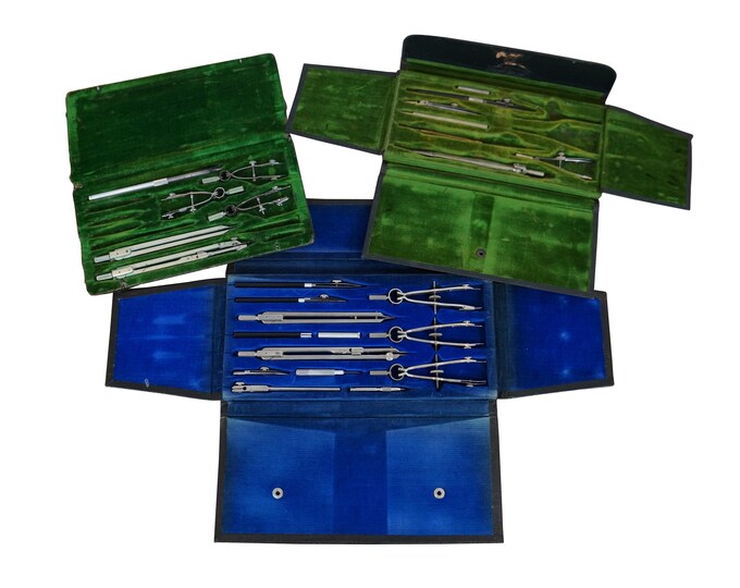 3 Sets Architectural Engineering Drafting Drawing Tools Antique Vintage ...