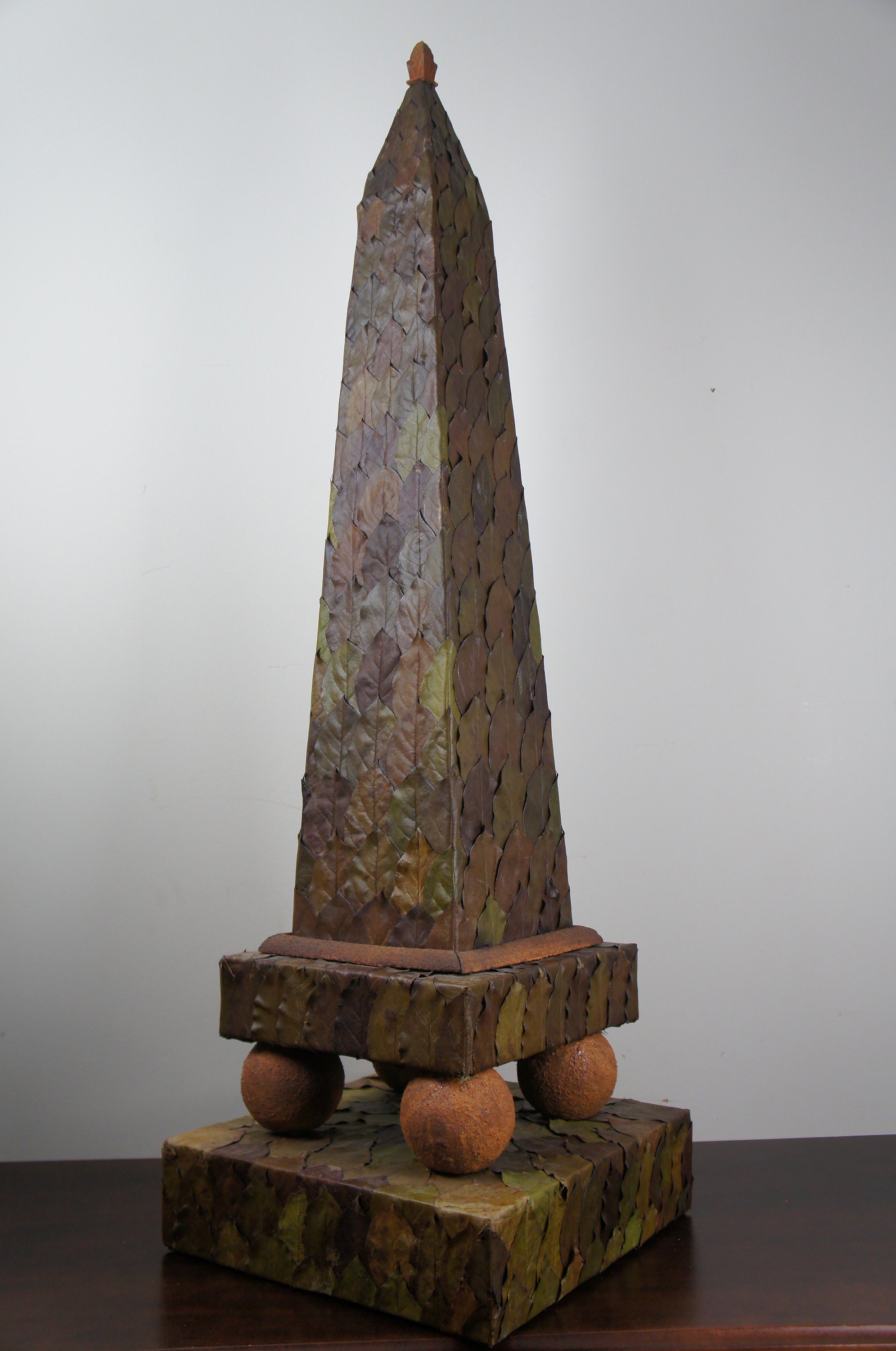 48 Natural Leaf Covered Obelisk Sculpture Tiered - Etsy