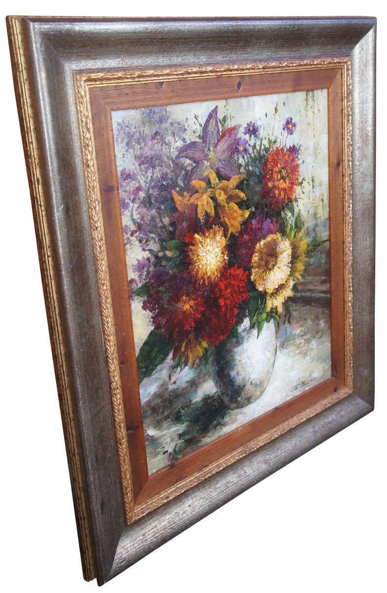 Still Life Floral Oil Painting by Van Matino Vibrant Flower - Etsy