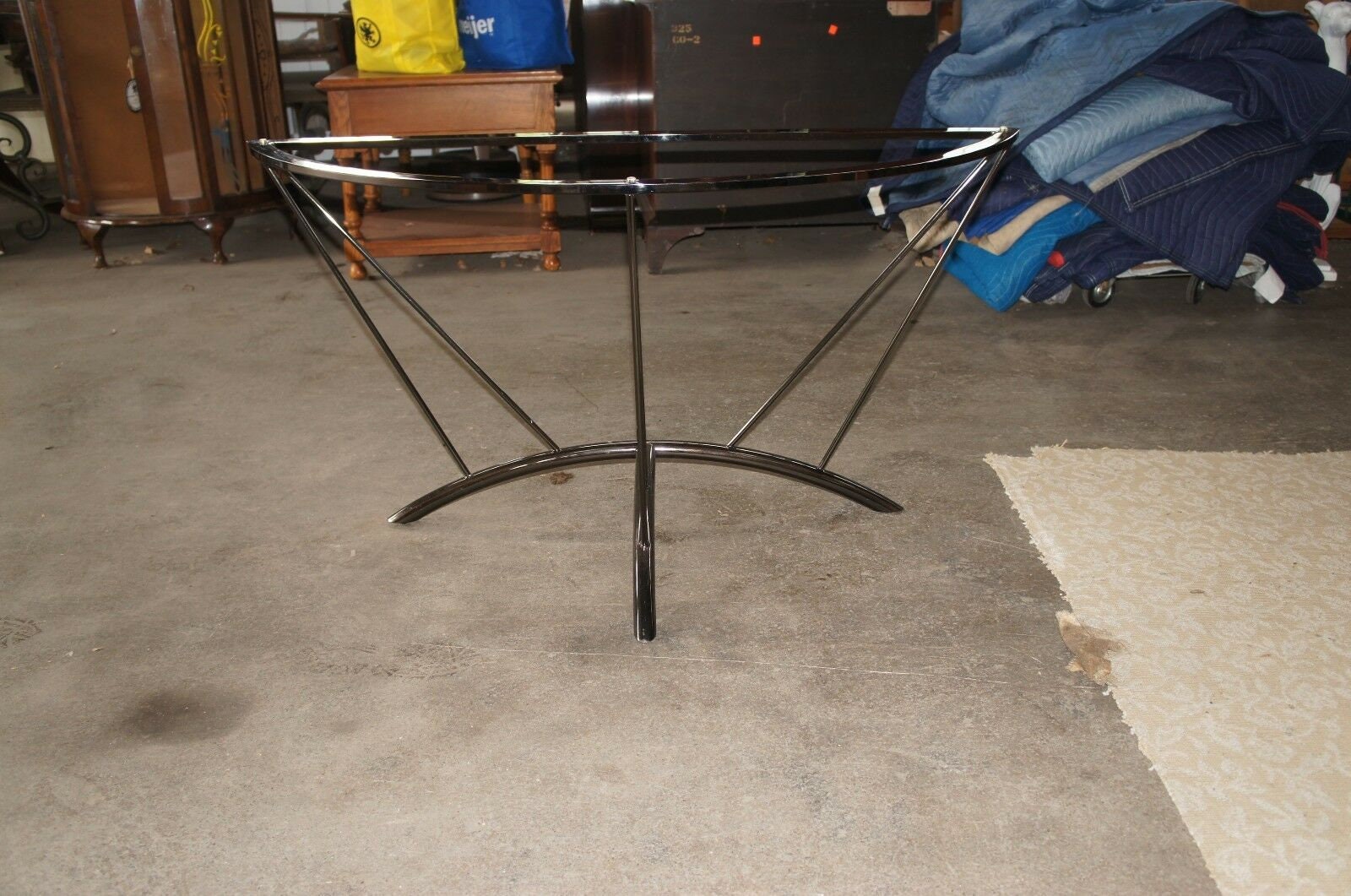 Demilune Post Modern Smoked Chrome Entryway Hall Sofa Table | Etsy