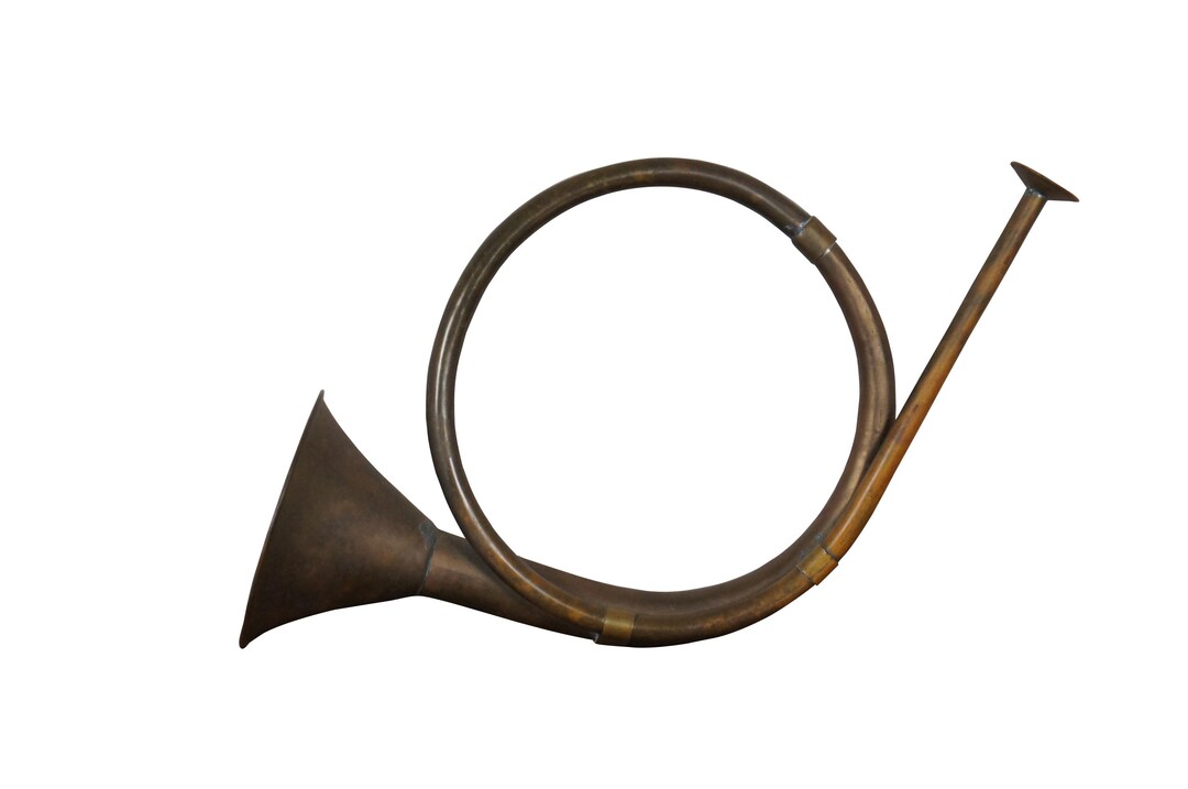 Vintage Brass French Circular Fox Hunting Horn Bugle Christmas Ornament ...