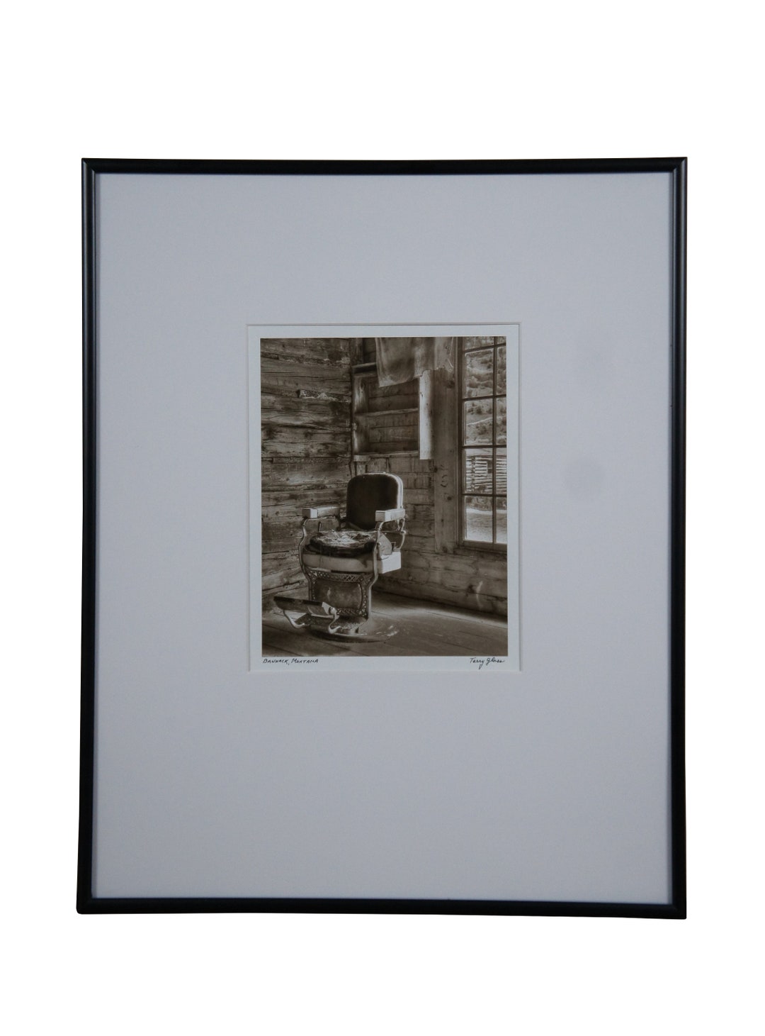 Terry Glass Black & White Barber Chair Bannack Montana Photo Print 20 ...