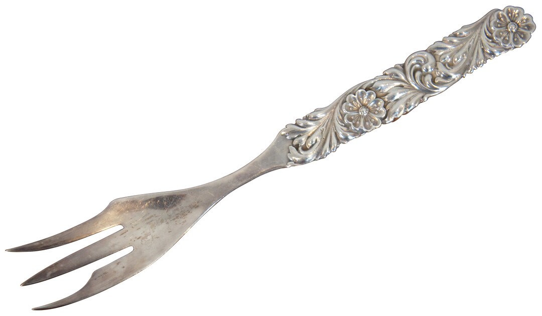 Antique Shiebler Sterling Silver 925 Meat Serving Fork Daisy 2885 ...