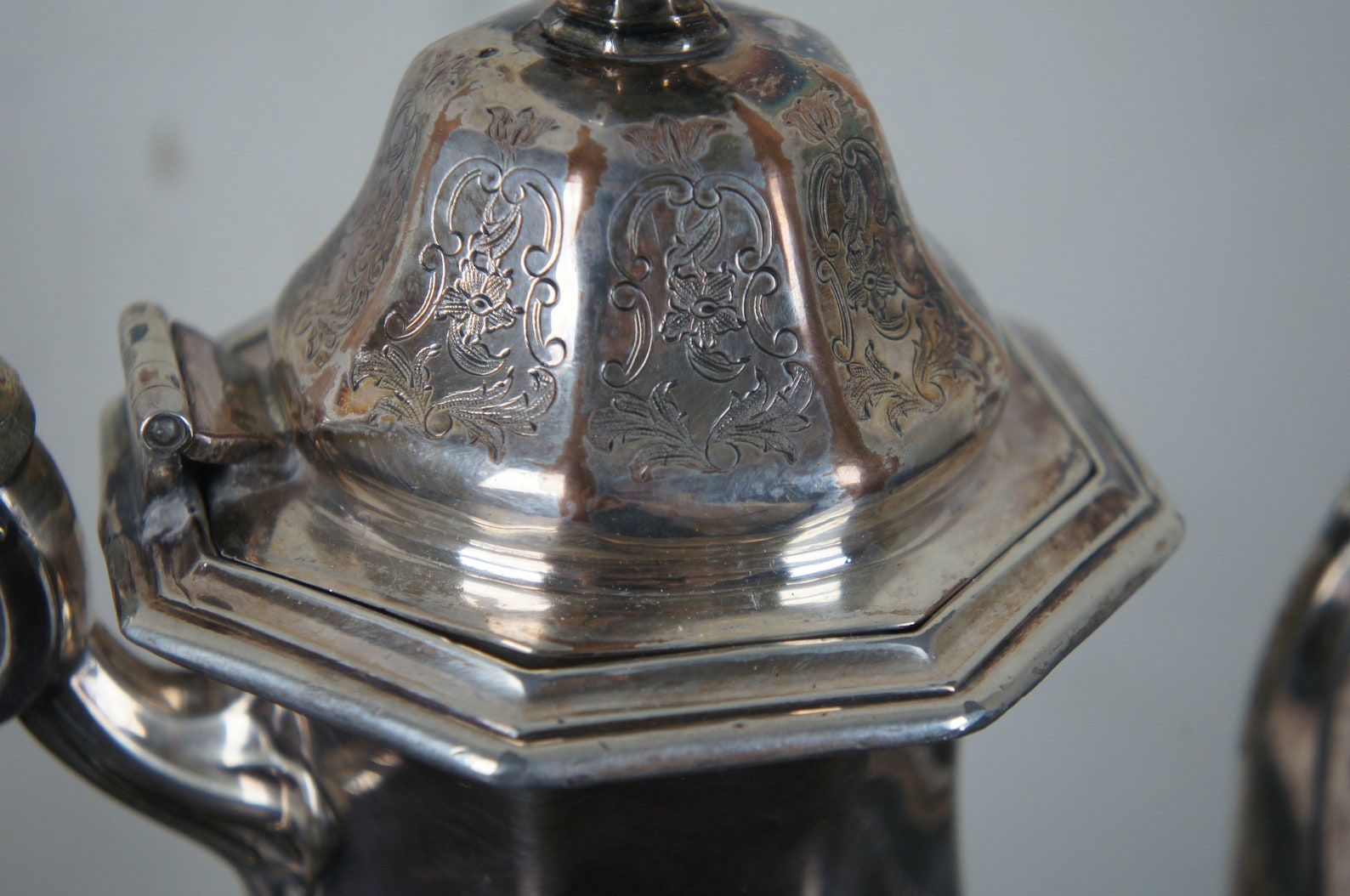 Antique T & J Creswick Sheffield England Silverplate Teapot Repoussé ...