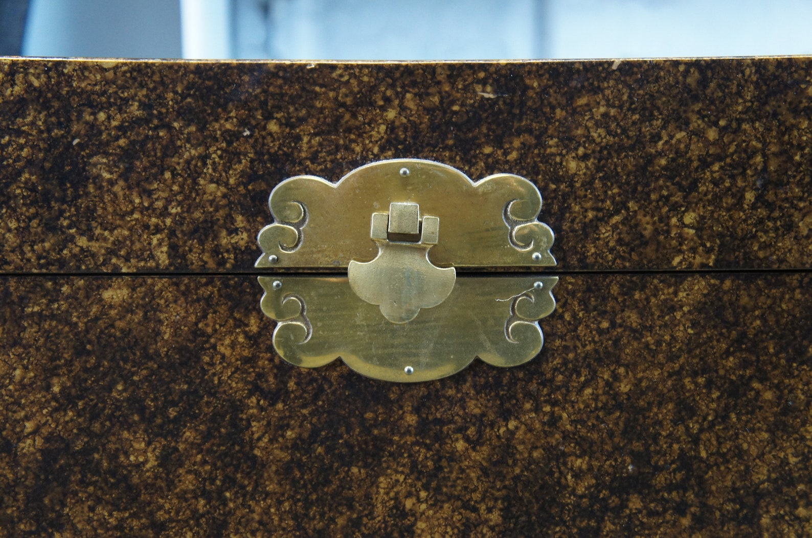 Chinese Mottled Gold & Black Chinoiserie Chest or Trunk on - Etsy