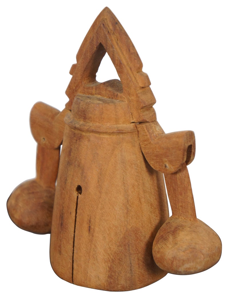 Vintage Folk Art Carved Wood Double Clapper Cow Ox Bell Chime | Etsy