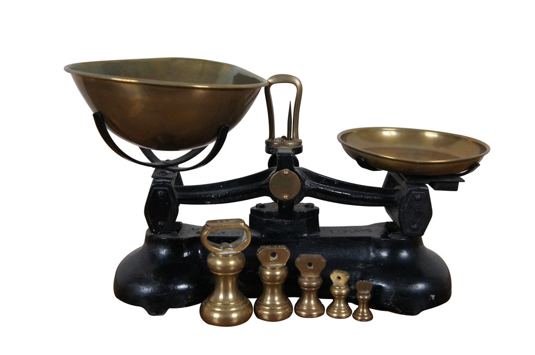 Vintage English Libra Scale Co Iron and Brass Kitchen Balance Scale ...