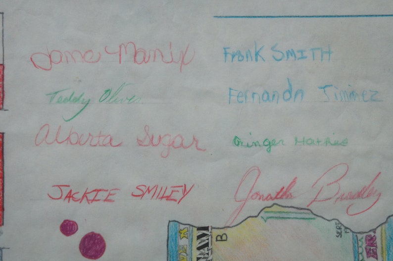Colored Pencil Abstract on Paper Flags Shapes Numbers Dollar Bill 18 ...