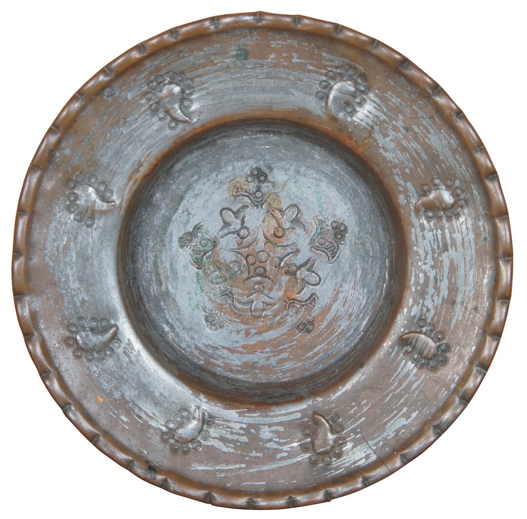 Vintage Hammered Scalloped Shallow Copper Bowl Plate Dish Compote 7" - Etsy