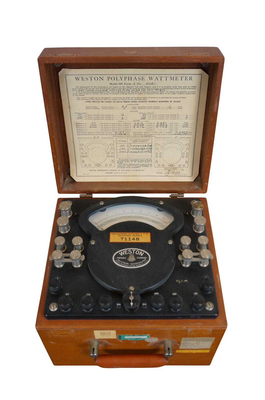1960s Weston AC DC Polyphase Wattmeter Model 329 Form 3 - Etsy