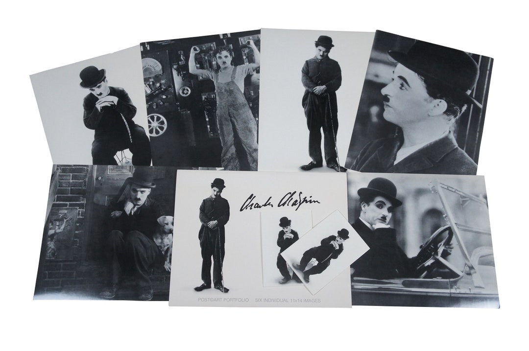 Charlie Chaplin Postart Portfolio B&W Photo Art Prints Postcards 11x14 ...