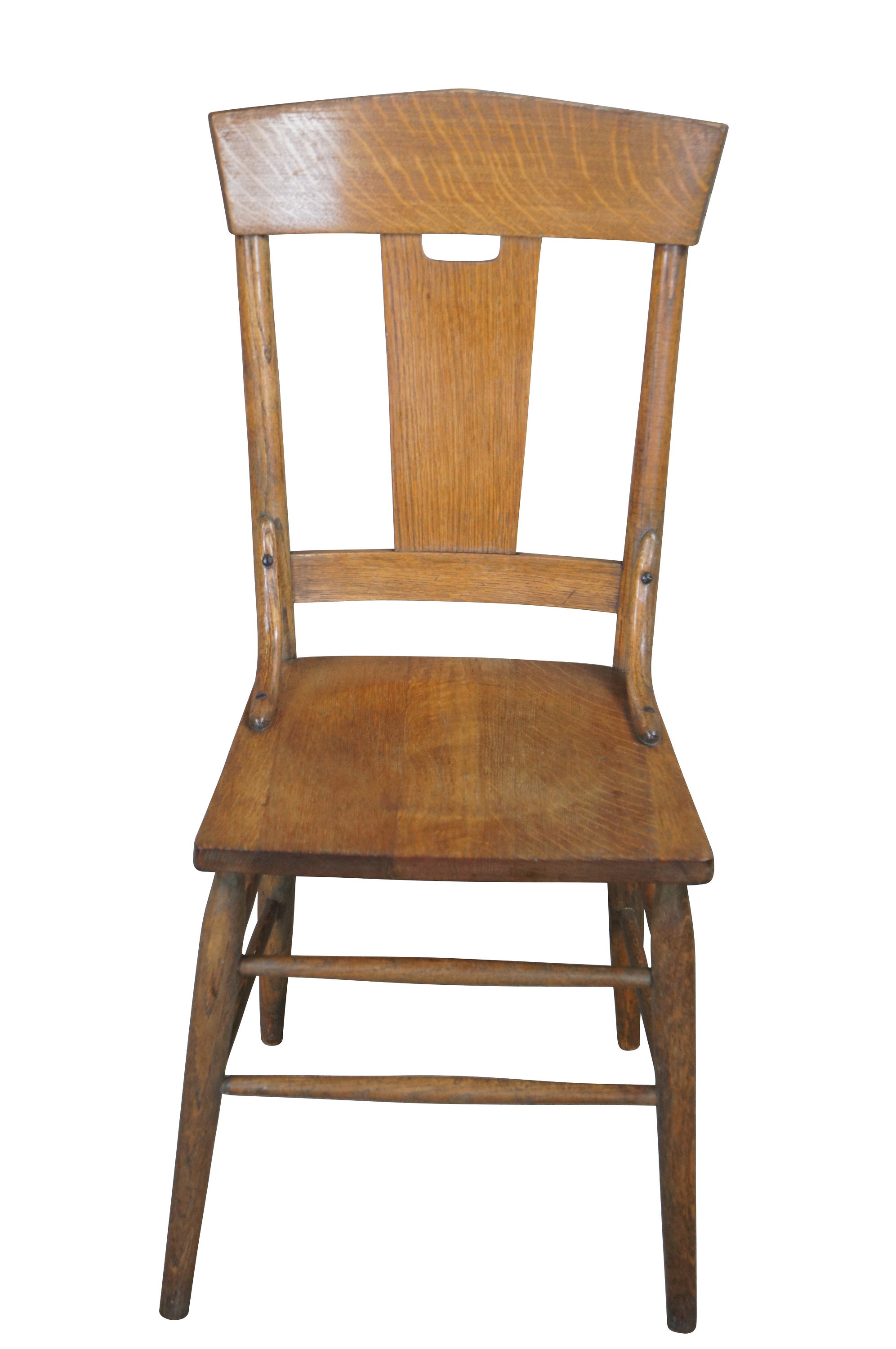 Antique Murphy Quartersawn Oak Slat Back Side Accent Desk Dining Chair Etsy