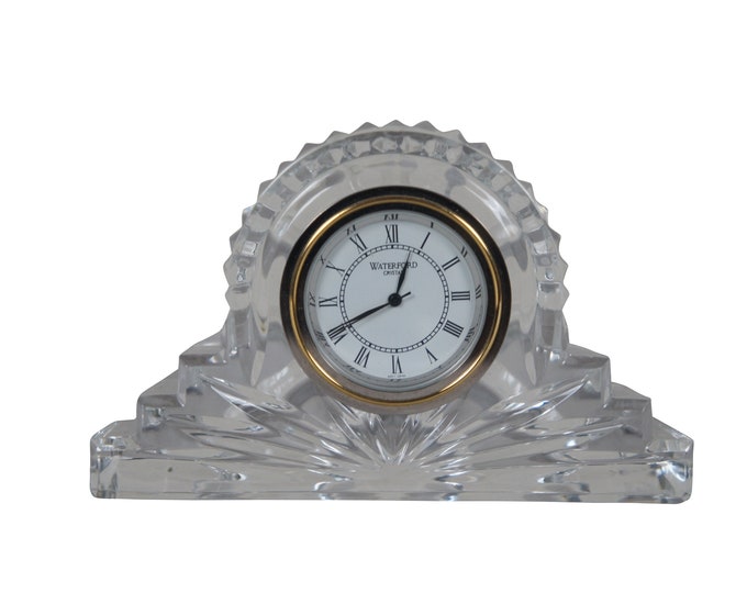 Vintage Waterford Crystal Sunburst Starburst Desk Clock Paperweight 4 ...