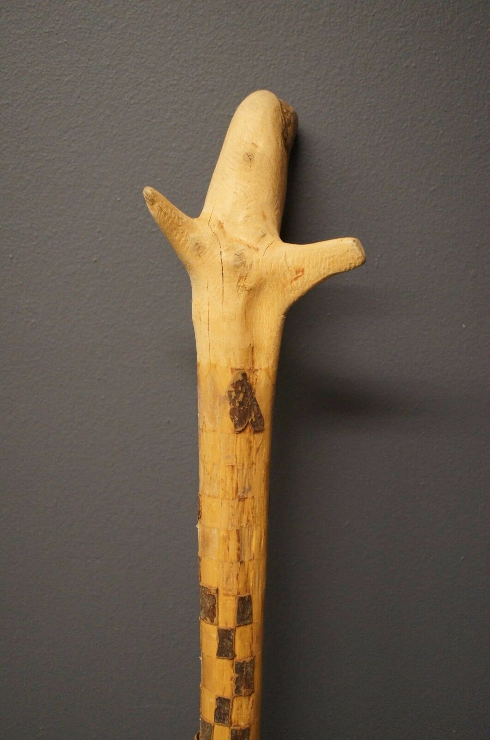 Carved Wooden Folk Art Cane With Figural Ghostly Top Walking Stick ...