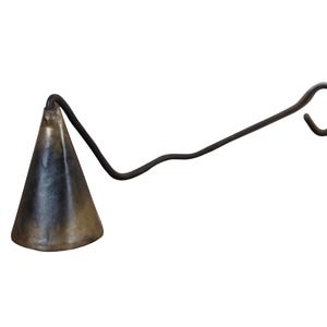 Antique Early American Tin Wrought Iron Farmhouse Candle Snuffer Bell ...