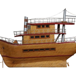 Prison Folk Art Matchstick Model Boat Ship Maritime Night Light ...