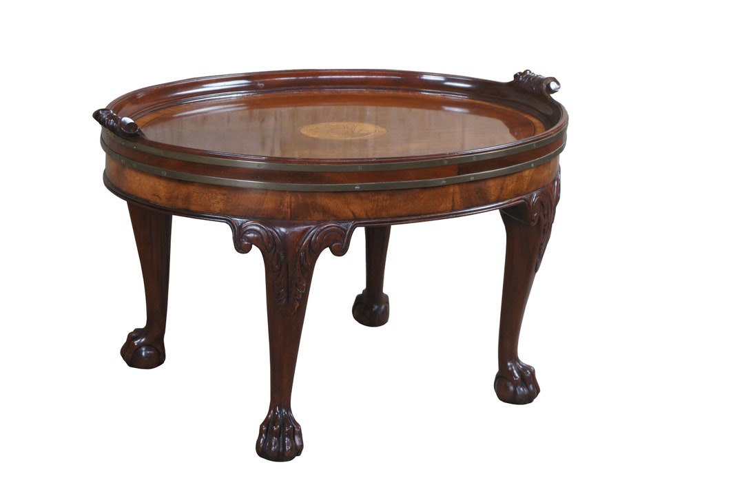 Baker Stately Homes Georgian Mahogany Ball & Claw Oval Coffee Cocktail ...