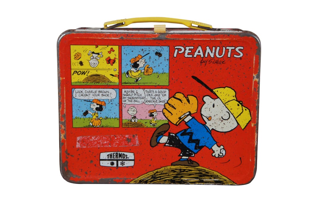 1960s Charles Schultz Snoopy Peanuts Tin Lunch Box Thermos Brand 9" - Etsy