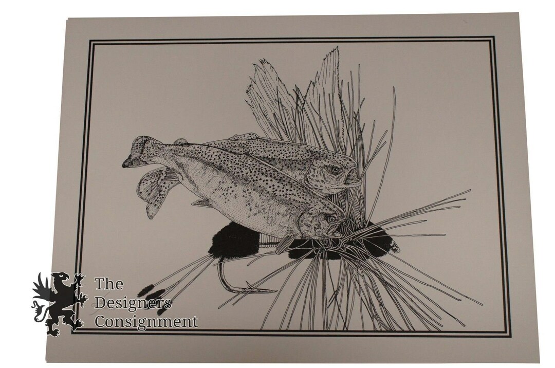 Vintage Lon Smith Signed Print of Sea Bass & Fishing Lure on Paper - Etsy