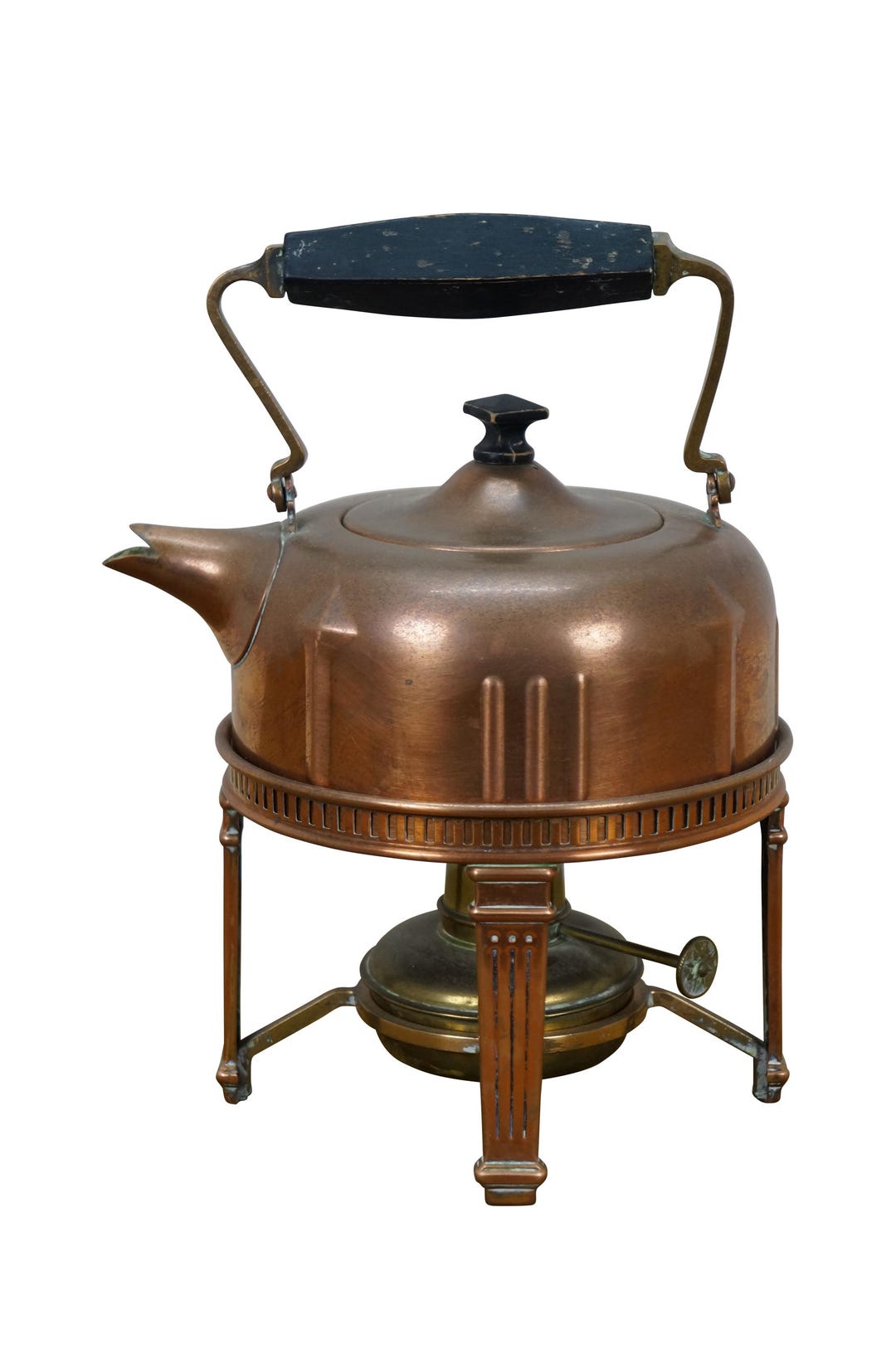 Antique S Sternau Copper Tea Coffee Pot Teapot Kettle Burner Stand 10 ...