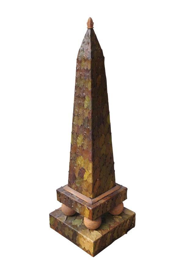 48 Natural Leaf Covered Obelisk Sculpture Tiered - Etsy