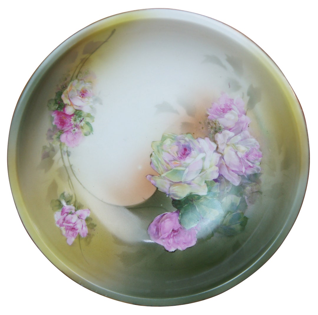 Antique RS Prussia Porcelain Hand Painted Floral Bowl Germany Roses ...