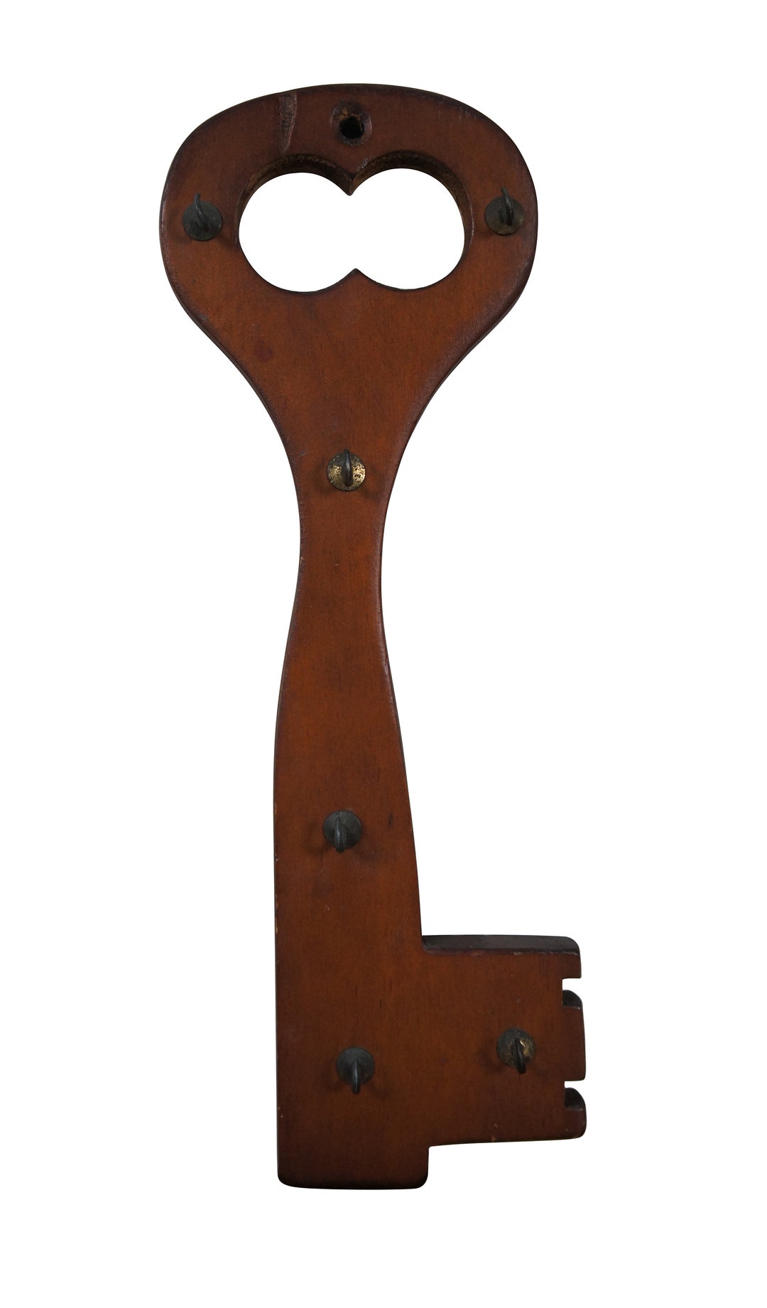 Vintage Wood Skeleton Key Wall Hanging 6 Hook Key Holder Rack 13" - Etsy