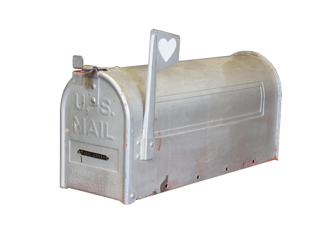 Vintage Galvanized Steel Mailbox Rustic Country Farmhouse US Mail Box ...