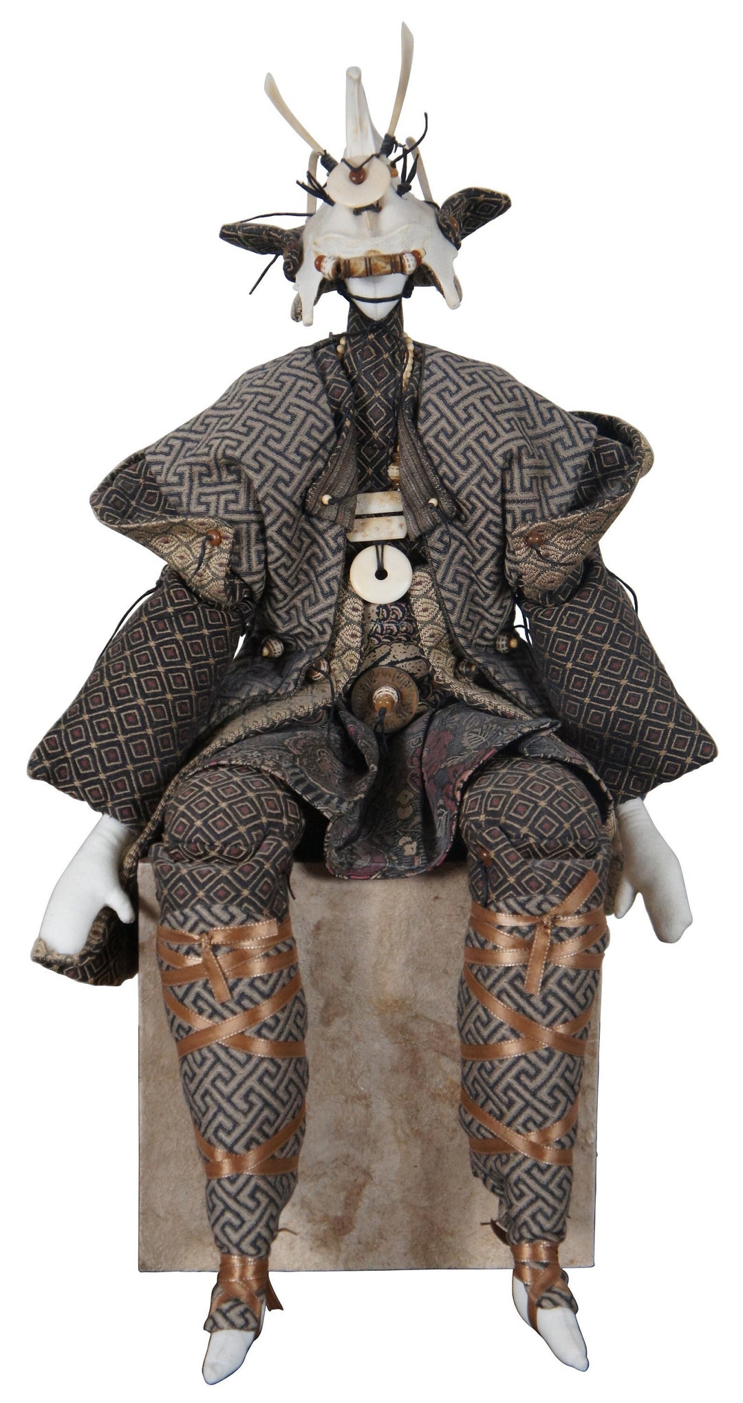 Vintage Artesian Japanese Samurai Warrior Musha Doll Figurine Chicken ...