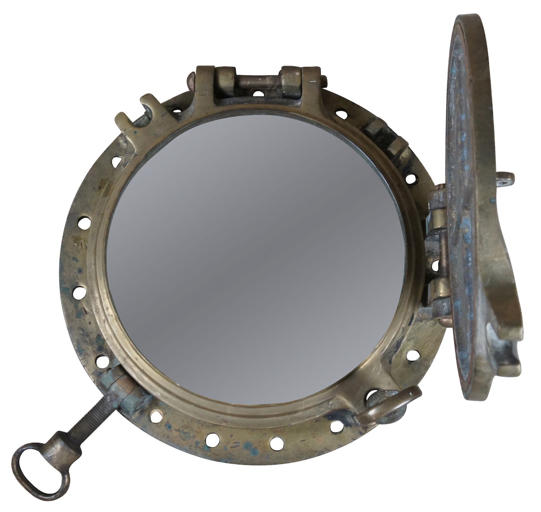 Extremely Rare Antique Solid Brass Maritime Ships Porthole Storm Cover ...