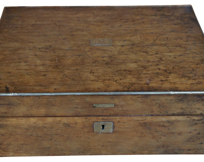 Antique Writing Desk, 1800s Rosewood Travel Desk, Ink Well Storage ...