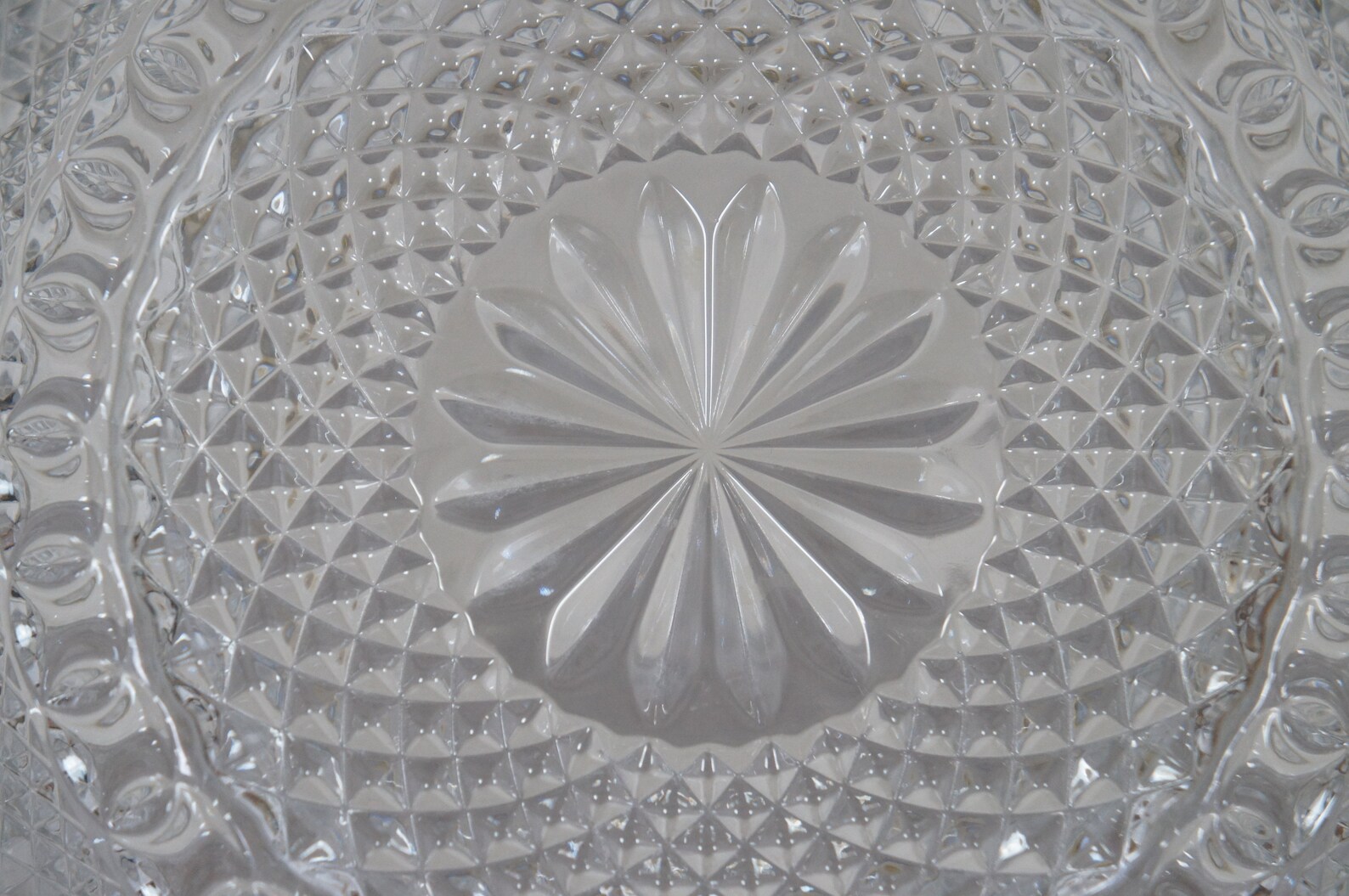 Mid Century Pressed Glass Silver Plate Centerpiece Fruit Serving Bowl 8 ...