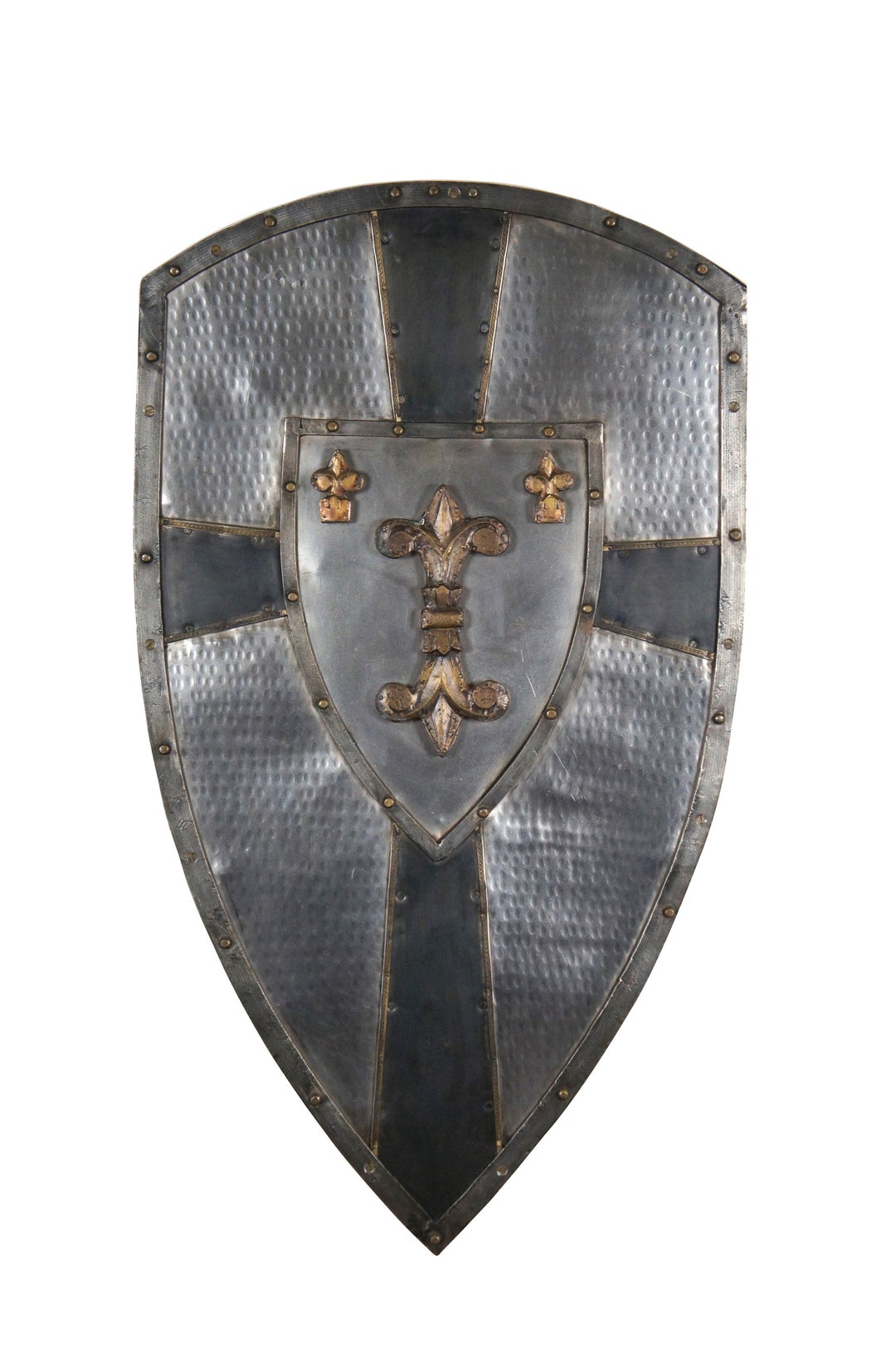 Charlemagne Hammered Metal French Crusader Knights Shield Fleur De Lis 32 - Etsy