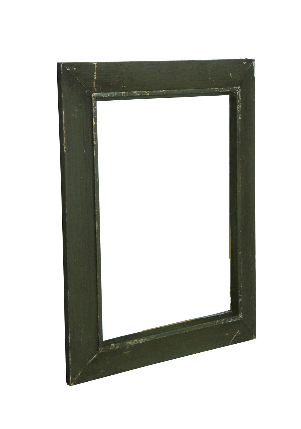 Vintage Olive Green Painted Wood Photo Picture Artwork Frame With Glass ...
