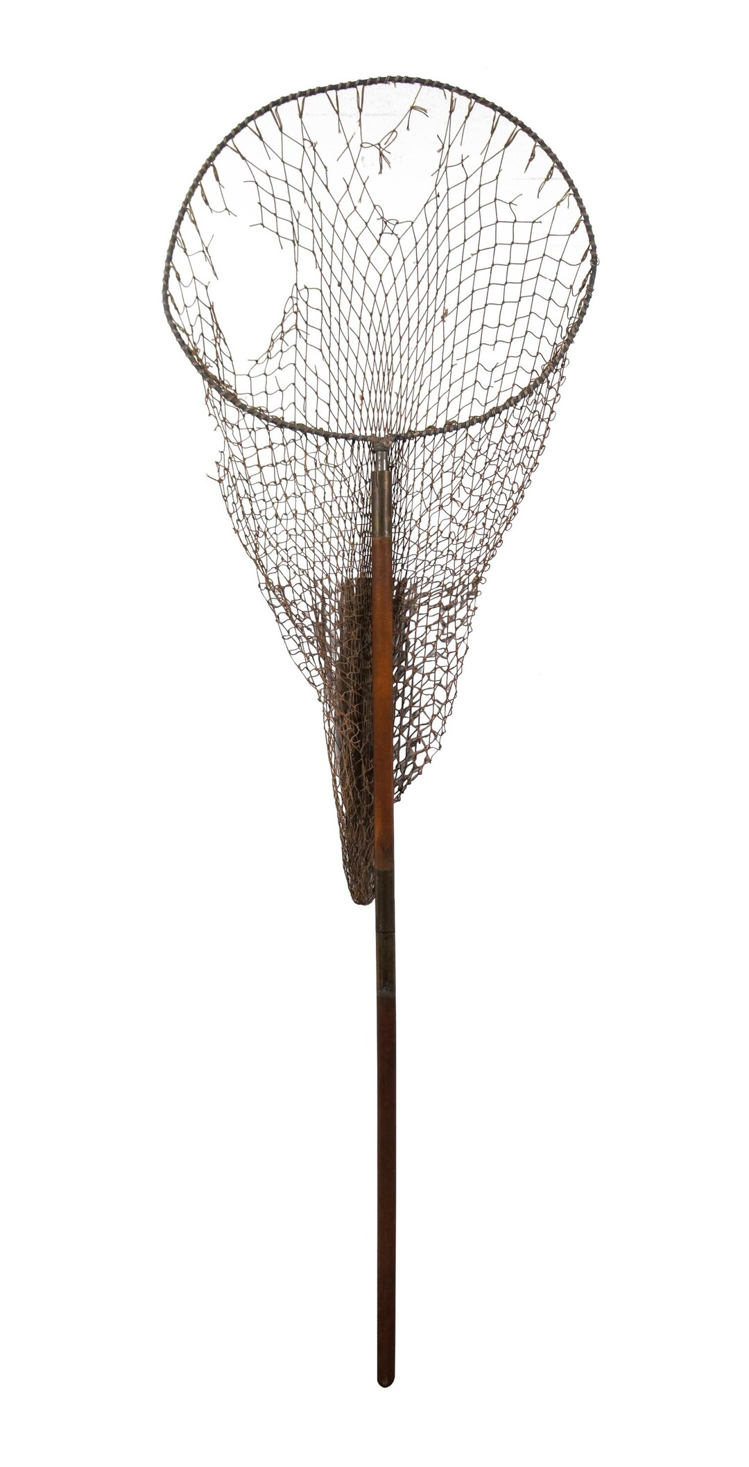 Antique Wood & Brass Collapsible Fishing Pole Landing Net 57" - Etsy
