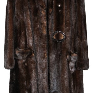 Vintage Stanley Rich Dark Brown Full Length Mink Fur Coat Rhinestone ...