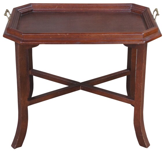Traditional Vintage Pine Folding Butlers Tray Side Accent Campaign Table Etsy