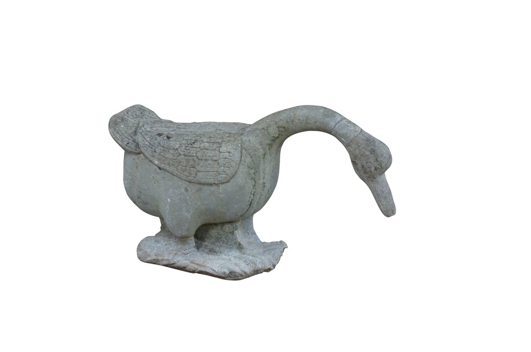 Antique Italian Carved Stone Goose Geese Bird Garden Sculpture Statue ...
