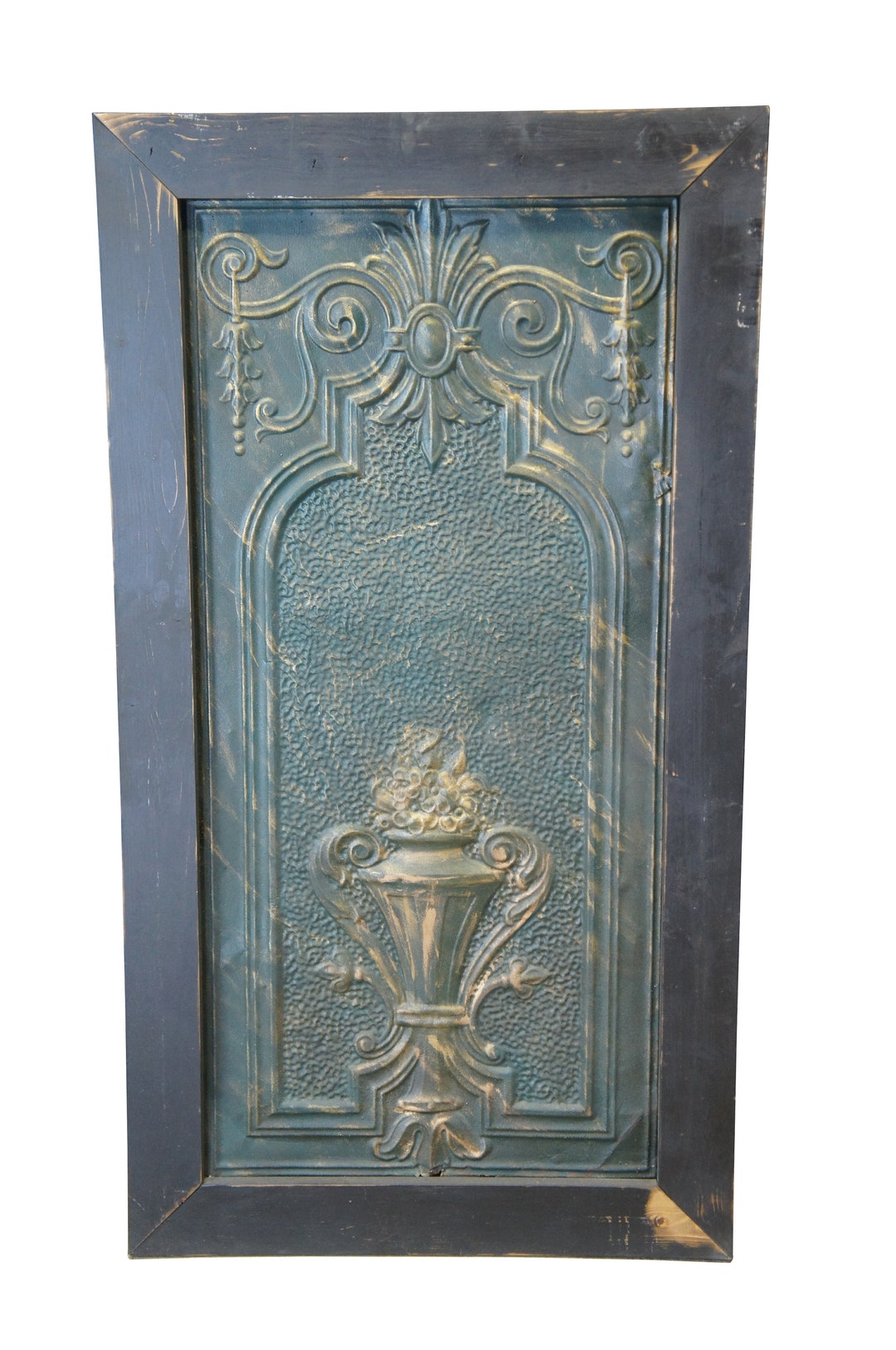 Antique Decorative Embossed Hammered Tin Panel W Trophy Urn 52" - Etsy