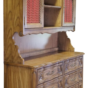 Basic Witz French Provincial Serpentine Fruitwood Dresser & Hutch ...