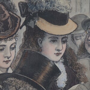 Antique Victorian Colored Engraving Auction Bric-a-brac Centennial ...