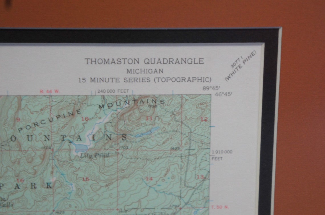 Topographical Map of Wakefield Michigan Ottawa National Forest | Etsy