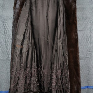 Vintage Stanley Rich Dark Brown Full Length Mink Fur Coat Rhinestone ...