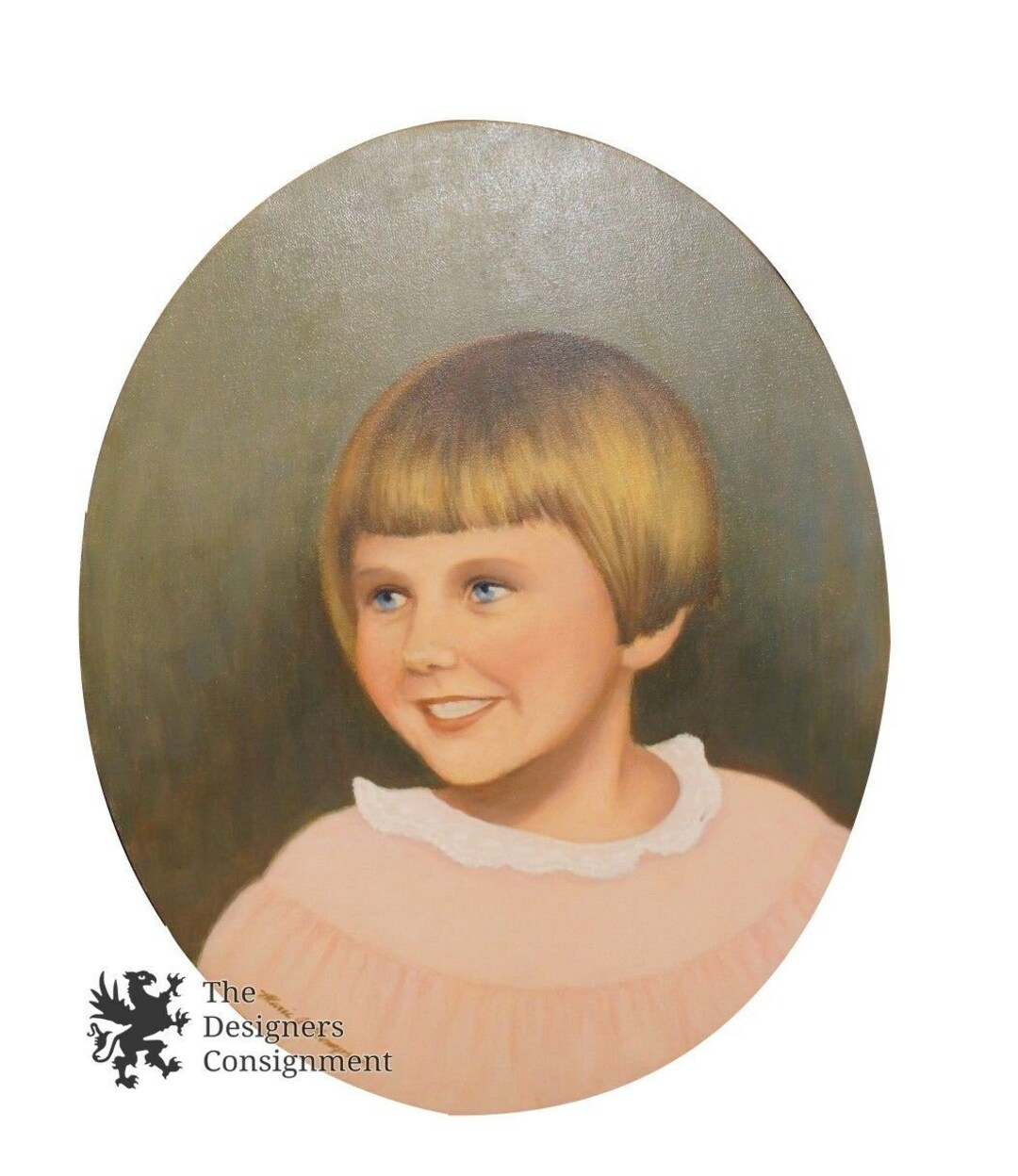 Original Oval Oil Painting Signed Marie J Thompson - Etsy