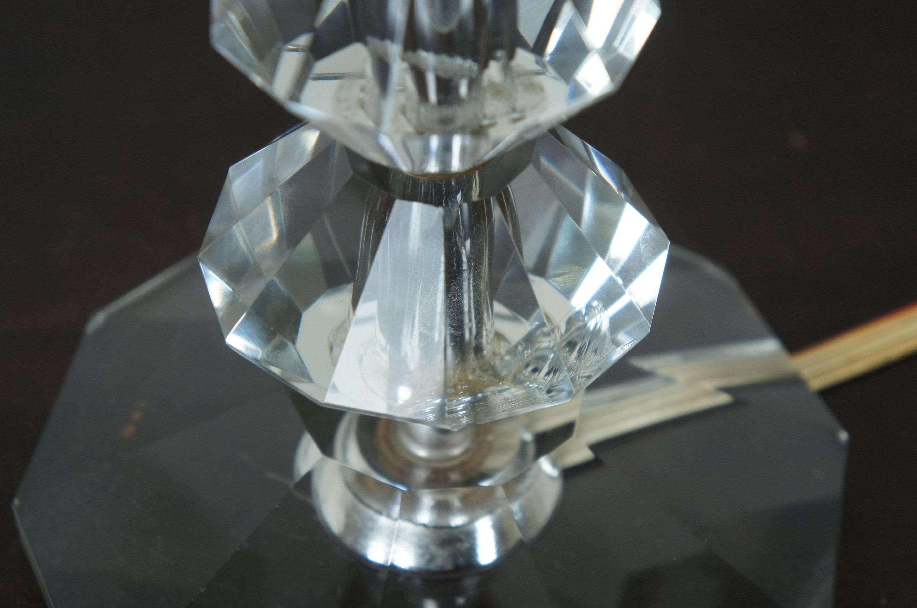 Modern Geometric Stacked Prism Crystal Boudoir Lamp German | Etsy