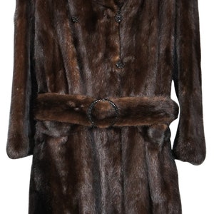 Vintage Stanley Rich Dark Brown Full Length Mink Fur Coat Rhinestone ...